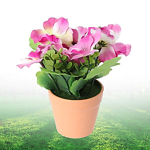 Garneck Faux Plants Artificial Plants Orchid Pots Outdoor Decor Outdoor Plants Flower Pots Potted Flowers Artificial Orchid Potted Plants Office Purple Artificial Flower Mini