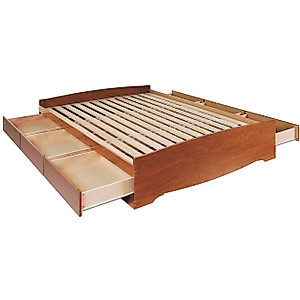 Prepac Queen Sonoma 6 Drawers, White Platform Storage Bed