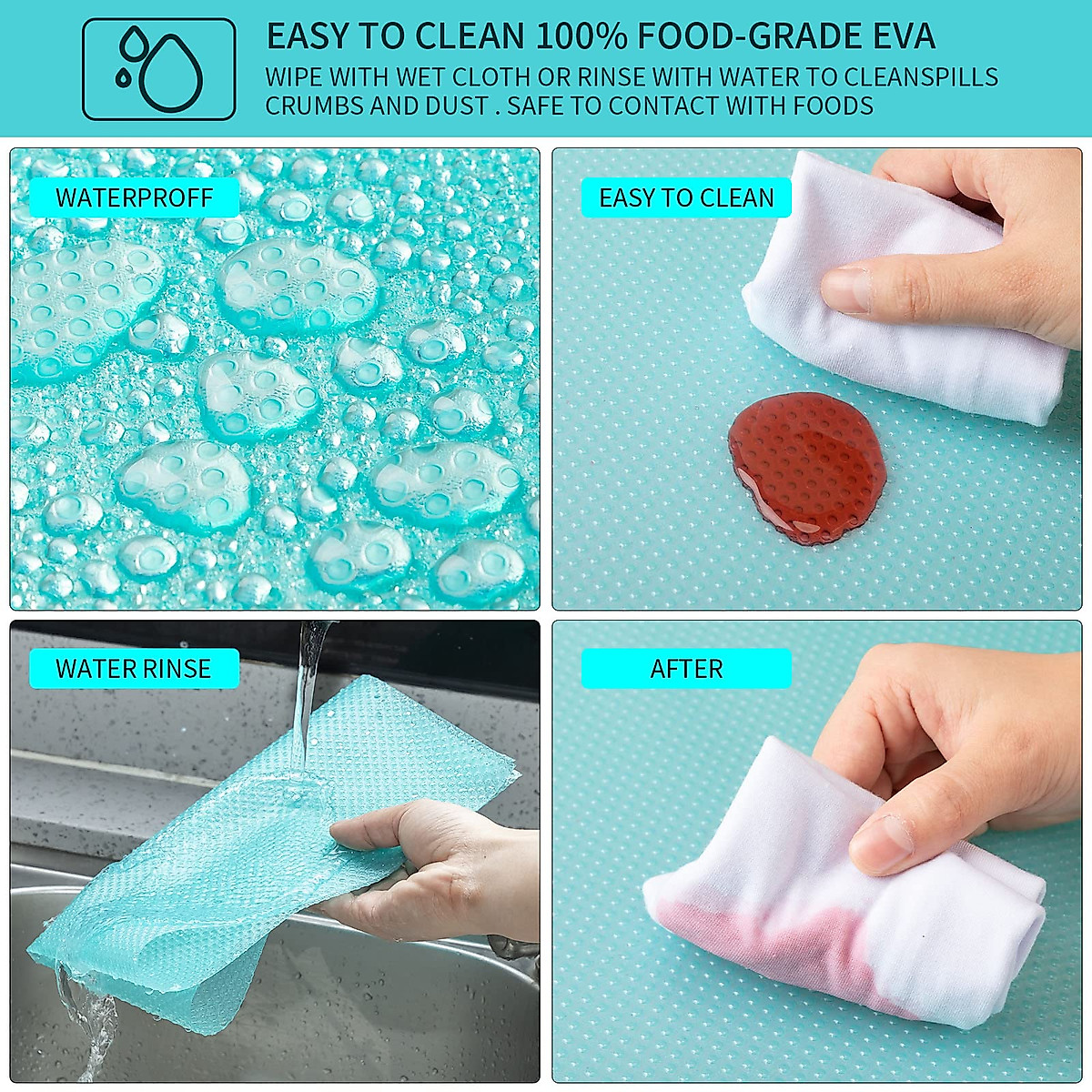 60 Pcs Refrigerator Liners Washable Refrigerator Shelf Liners Waterproof Refrigerator Mats Home Kitchen Gadgets Covers Pads for Drawer Cabinet Freezer Glass Shelf Wire Shelving Cupboard