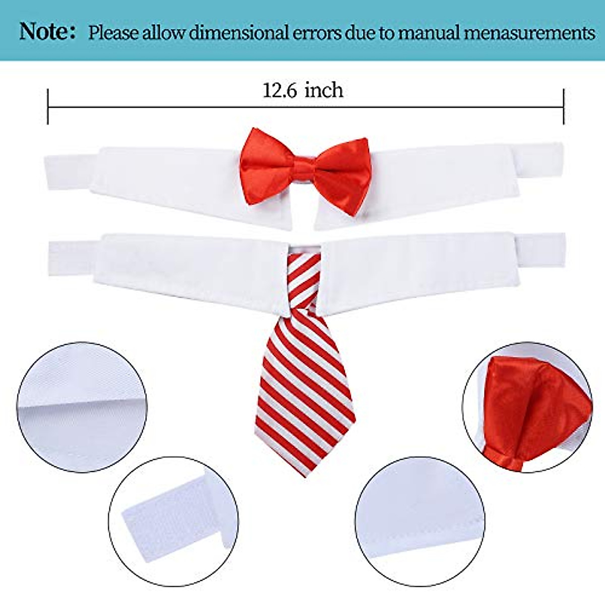 7 Striped Tie, Velcro Tie, Adjustable Pet Bow Ties ，Formal Classy Tuxedo Bow Ties，Multiple Colors to Choose Suitable for Pet Birthday, Party, Wedding, ，Surprise for Kittens and Puppies