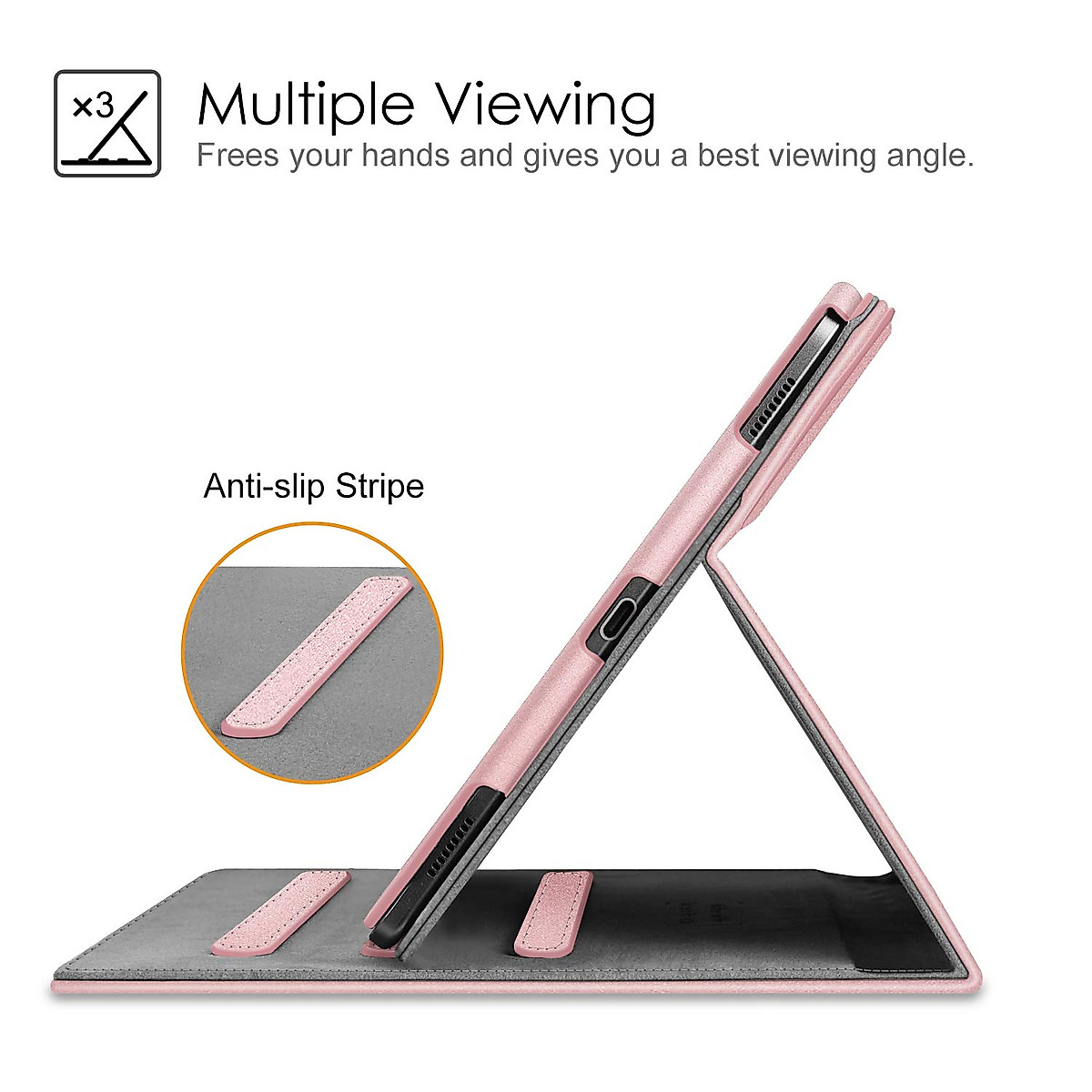 Fintie Case for Samsung Galaxy Tab S6 10.5" 2019 (Model SM-T860/T865/T867), [Patented S Pen Slot Design] Multi-Angle Viewing Stand Cover Auto Wake/Sleep, Rose Gold