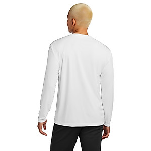 Clothe Co. Long Sleeve Workout Shirts for Men, Dry Fit Shirts for Men, Long Sleeve Gym Shirts Men (Available in Big & Tall), L, White