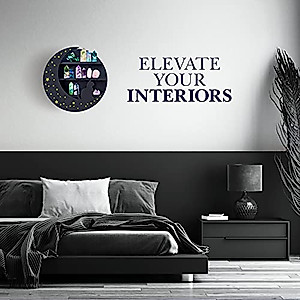 Black Crescent Moon Shelf for Crystals - Crystal Moon Shelves, Crystal Shelf Display for Stones, Moon Wall Shelf for Crystals and Stones, Moon Shelf Wall Decor, Moon Crystal Shelves, 12"x12"x3"