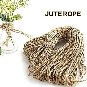 WYOMER 50 Ft Natural Sisal Rope 1/4" Heavy Duty Hemp Rope for Cat Tower and Tree, Cat Scratching Post Replacement, Heavy Duty Jute Twine for Scratching Pad, DIY Projects, Home Decoration