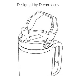 Dreamfocus 40 oz Leak Proof Handle Flip Straw Lid Replacement for Stanley 40 oz Quencher Tumbler, Not for 30 oz Cup