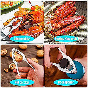 12 Pcs Crab Crackers and Tools Set Heavy Duty Seafood Tools Set Crab Leg Crackers Lobster Nut Crackers Opener Home Kitchen Parties Tools for Crableg and Lobster Lovers Gift