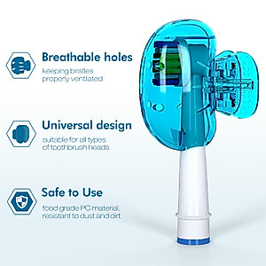 Nincha Snap-on Toothbrush Head Cover for Manual and Powered Toothbrush - Multiple Colors -Pack of 6