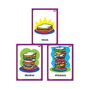 Super Duper Publications | Comparatives Fun Deck Flash Cards | Educational Learning Resource for Children
