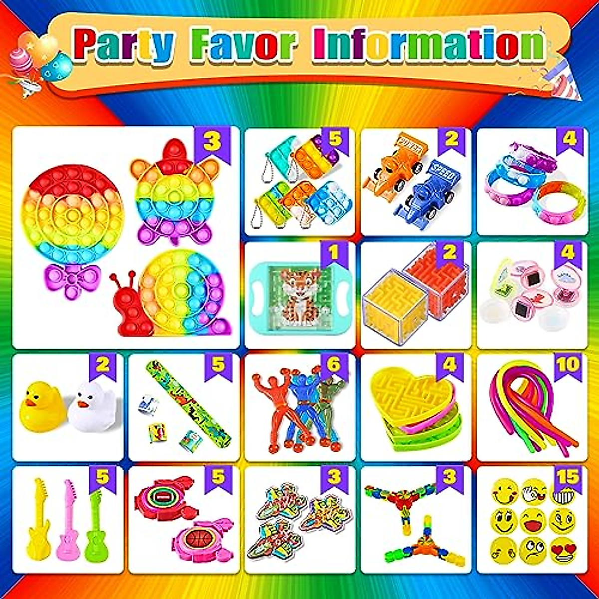 666PCS Party Favors for Kids, Treasure Box for School Classroom Prize Birthday Gift, Bulk Fidget Sensory Toys, Ideal Gift for Carnival Prizes Stocking Stuffers Pinata Filler,Goodie Bag Stuffers