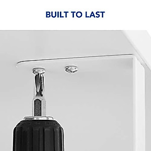 FLEXISPOT Under Desk Cable Management Tray, Metal Raceway Wires Cable Tidy Organizer Office and Home Cable Tray Use for Standing Desk (White)