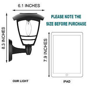 MAGGIFT 4 Pack Solar Powered Wall Lantern, Outdoor 10 Lumen LED Edison Bulb Warm White Solar Lights Wall Sconce with No Wiring Required, Fixture with Wall Mount Kit