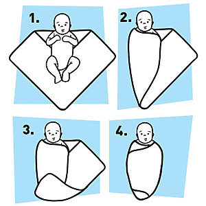 WRYBABY Baby Burrito | Soft Cotton Swaddling Blanket | 40" L x 40" W