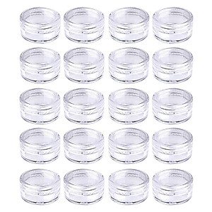 Medsuo 20PCS 5ml Clear Sample Pots Empty Small Travel Containers Leak Proof Refillable Cosmetic Jars Makeup Sample Containers with Lid, Storage Pot for Lip Balm Scrub DIY Cosmetic