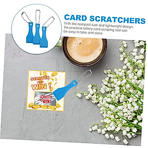10pcs Scraper Sticker Scratching Tool Scraper Tool for Ticket Keychain Scraper Tool Hanging Craper for Cards Lotto Scratcher Tool Blank Stickers Tools Plastic Blade