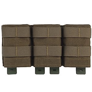 Triple Molle Mag Pouch 5.56 Tactical Open Top M4 M16 Magazine Holder Carrier with Quick Release Magazine Pouch Insert RG