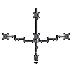 suptek Quad LED LCD Monitor Stand up Desk Mount Extra Tall 31.5 inch Pole Heavy Duty Fully Adjustable Stand for 4 (3+1) / Four Screens up to 27 inch (MD6864)