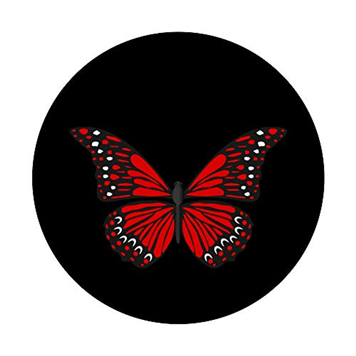 Red Butterfly Black Background PopSockets Swappable PopGrip