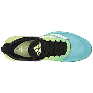 adidas Women's Adizero Ubersonic 4 Clay Tennis Shoe, Black/White/Pulse Lime, 10