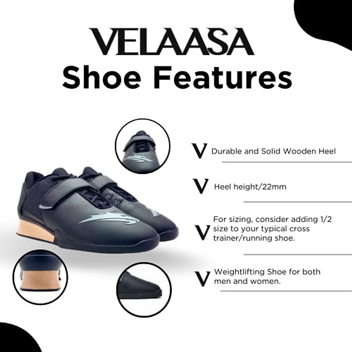 VELAASA Strake | Olympic Weightlifting Shoes | Men and Womens Heavy Lifting Shoes | Cross Training | Powerlifting Apparel | Shoes for Squats | Lifting Gear | Spring Blue - 8.5 M / 10.0 W