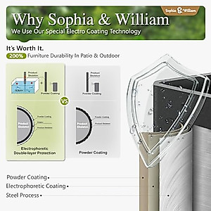 Sophia & William Patio Outdoor Dining Sets for 8, Outdoor Table Furniture Set 9 Piece- 1 Rectangular Expandable Patio Table and 8 Padded Swivel Dining Chairs