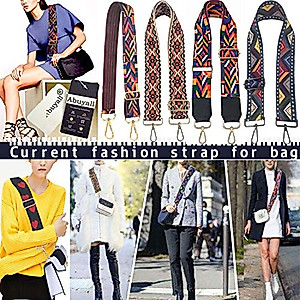 Abuyall Wide Strap Replacement Guitar Style Multicolor Crossbody Handbag Strap A