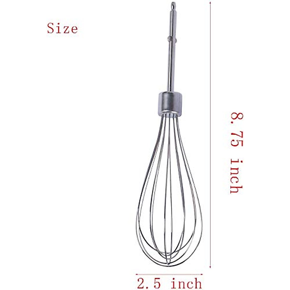 Wadoy W10490648 & KHM2B Beaters for Hand Mixer Stainless Steel Pro Whisk Turbo Beaters, Cream, Making Mousse or Meringue, Shakes, Egg, Replace AP5644233, PS4082859, KHM512BM, KHMPW