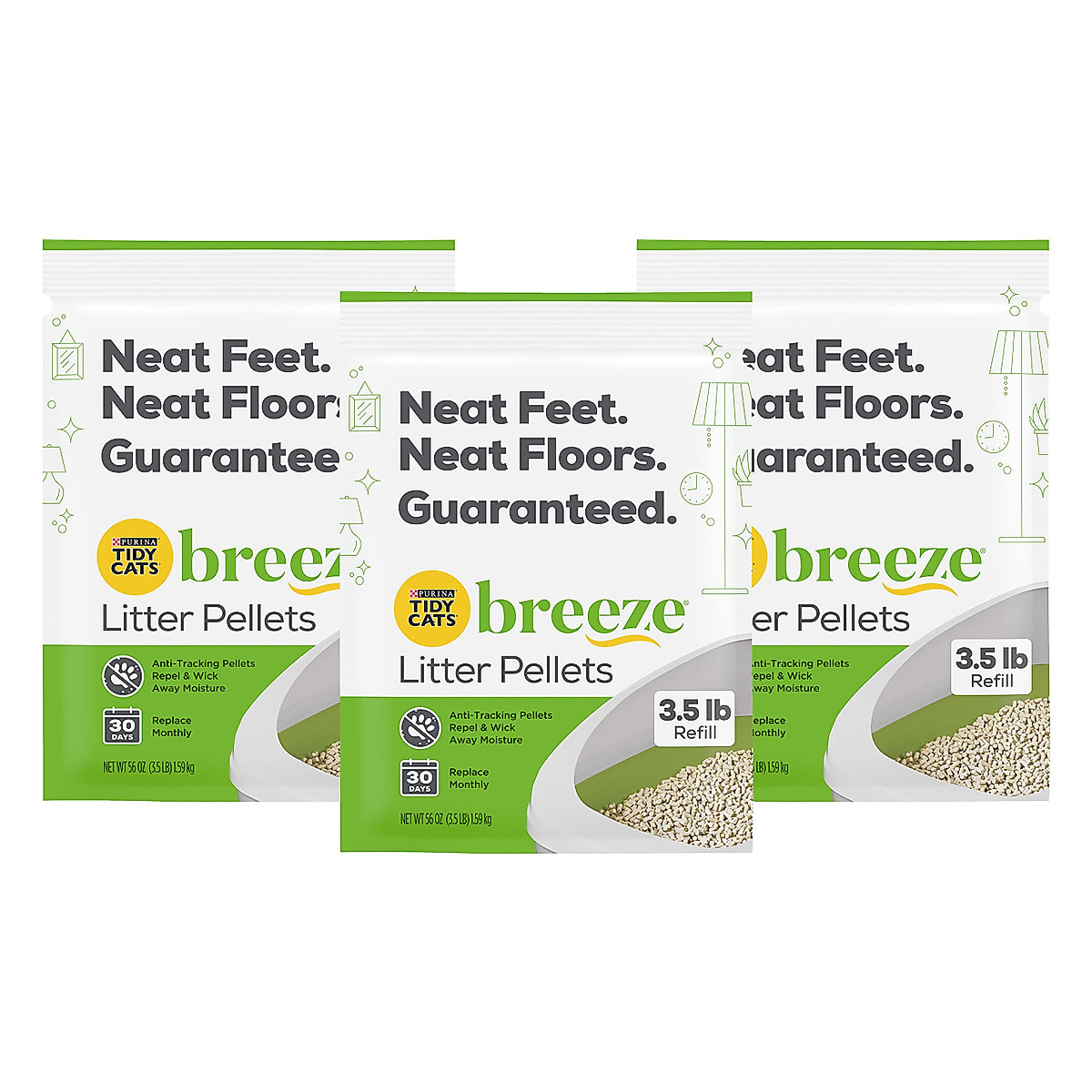 Tidy Cats Breeze Cat Litter Pellets Refill, 3.5 lbs. (Pack of 3)