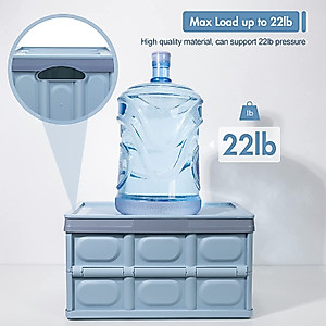 Homde Collapsible Storage Bins Bundle: 2 Gray Storage Boxes and 2 Blue Storage Boxes (Large)