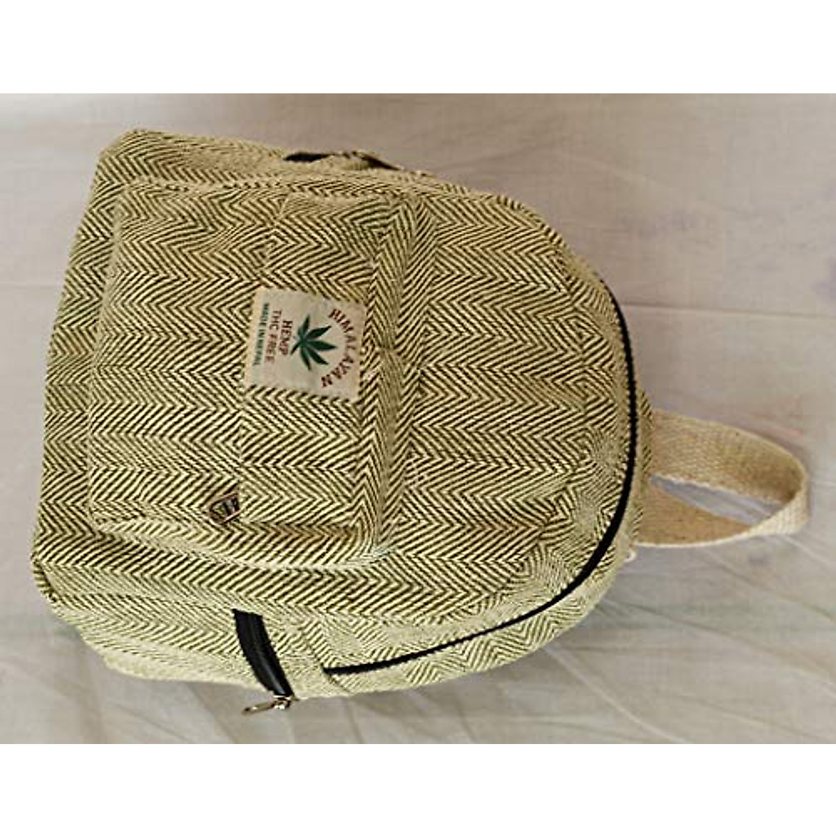 Eco Friendly Mini Backpack For women Handmade Hemp Backpack For Women organic Beautiful Small Backpack (LIGHT GREEN)