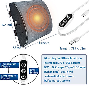 Heated Lumbar Support for Office Chair Memory Foam Back Cushion with Heating Pad for Back Pain Relief, Lumbar Pressure Decompression, Sciatica Pain Release