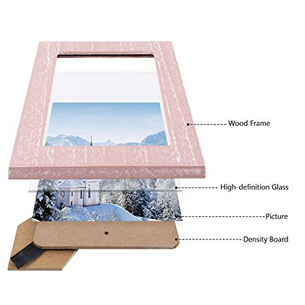 eletecpro 4x6 Picture Frame Set of 4 - Wooden Designs Wall Decor - Table Top & Wall Mount Photo Frame - Vertical & Horizontal - Rustic Home Décor Picture Frames