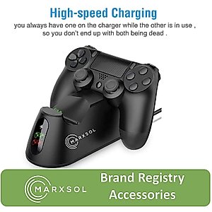 Newest Playstation VR Iron Man, Compatible with PS4 & PS5: VR Headset, Camera, Move Motion Controllers, Iron Man + Marxsol PS4 Controller Fast Charging Dock Bundle
