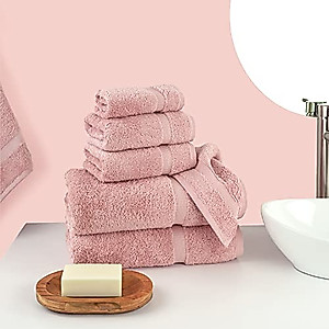 Chakir Turkish Linens Luxury Spa and Hotel Quality Premium Turkish Cotton 6-Piece Towel Set (2 x Bath Towels, 2 x Hand Towels, 2 x Washcloths)