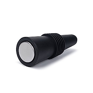 OHMAXHO Wine Stoppers (Set of 5), Silicone Wine Bottle stopper and Beverage Bottle Stoppers, Black