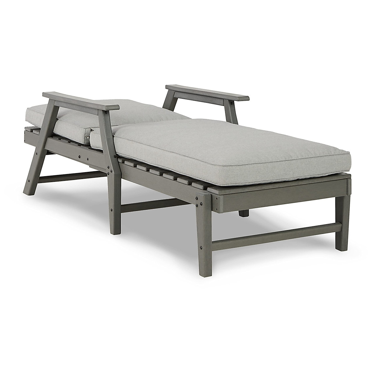 Signature Design by Ashley Visola Contemporary Outdoor Cushioned Chaise Lounge with Adjustable Backrest, Gray
