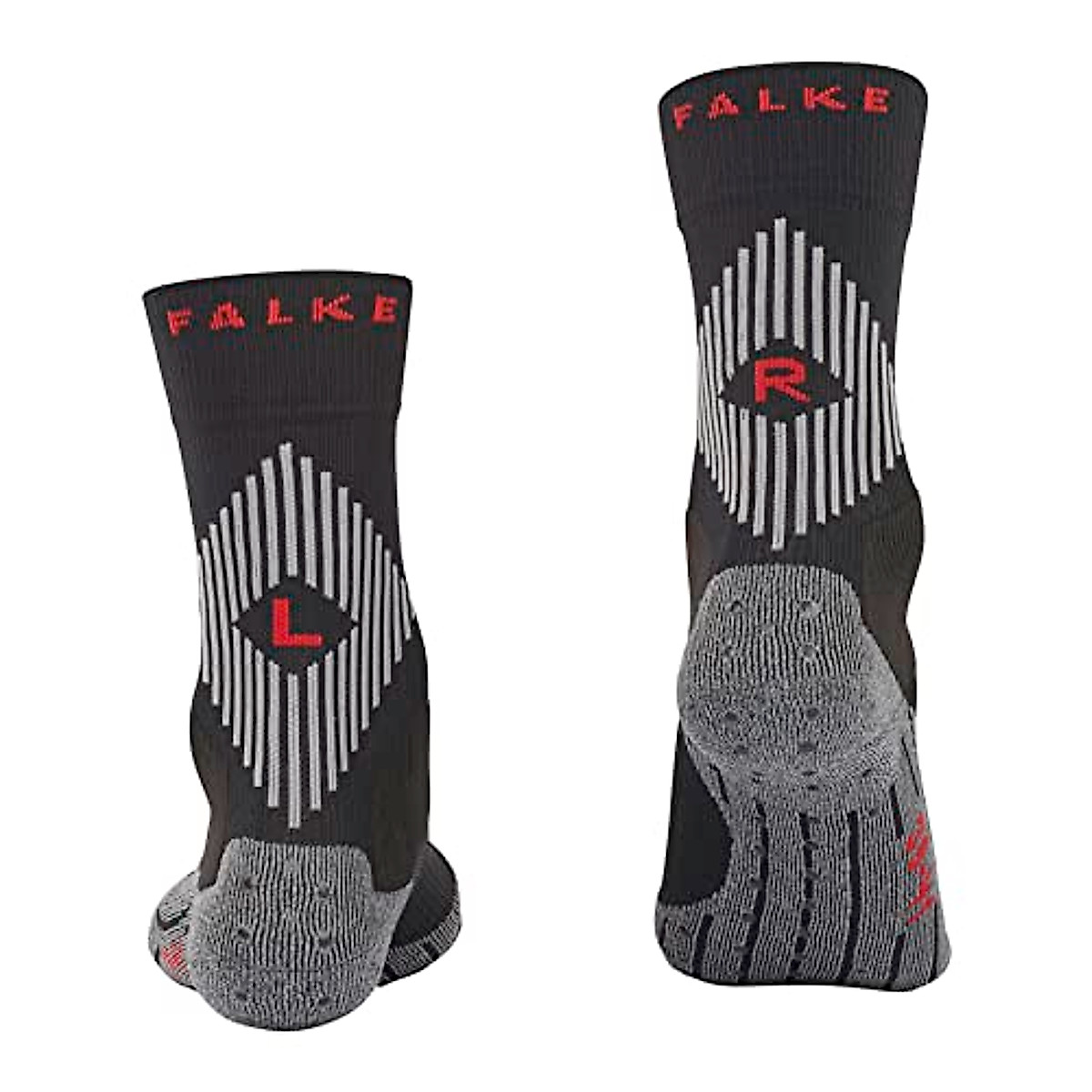 FALKE Unisex 4 GRIP Stabilizing Athletic Socks, Mid Calf, Compression Sock, Light Weight, Breathable Quick Dry, Nylon, Black (Black 3019), 9-10, 1 Pair