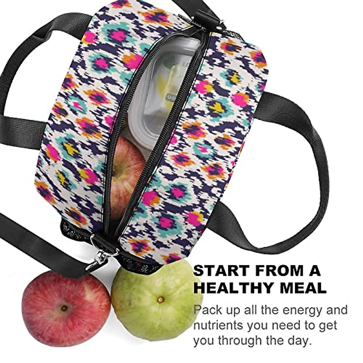 Tribal Aztec Geometric Art Lunch Bag, Lunch Box Portable Insulated Lunch Tote Bag, Thermal Cooler Bag for Women Work Outdoor