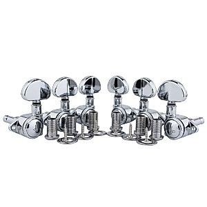 Guyker Guitar Locking Tuners (3L + 3R) - 1:21 High End Roto-Grip Rotomatic Lock String Tuning Key Pegs Machine Head with Big Handle Replacement - Chrome