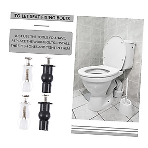 Uonlytech 4pcs toilet connector toilet parts toilet seats toilet accessories an fittings toilet bowl toilet anchor bolts Toilet Seat Replacement Bolt Replacement Toilet Seat Hinge Bolts feet