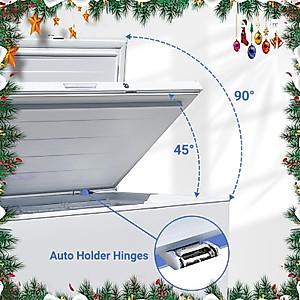 SMETA Deep Freezer, Chest Freezer 10.5 Cubic Feet, Chest 4 Wheels Adjustable Thermostat, Energy Saving for Garage, Kitchen, Office, Meat, Commercial with 3 Baskets, White