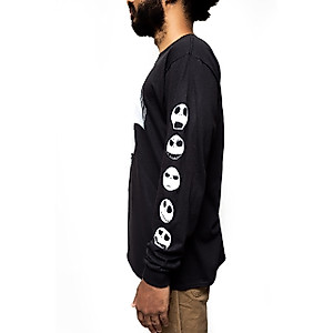 Disney Nightmare Before Christmas Nightmare Moon Long Sleeve Adult T-Shirt (Black,SM)