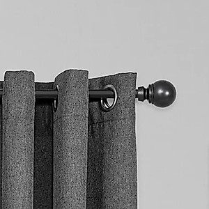 INTERIOR LIVING AZ71828US End Curtain Rod, 48-86", Black