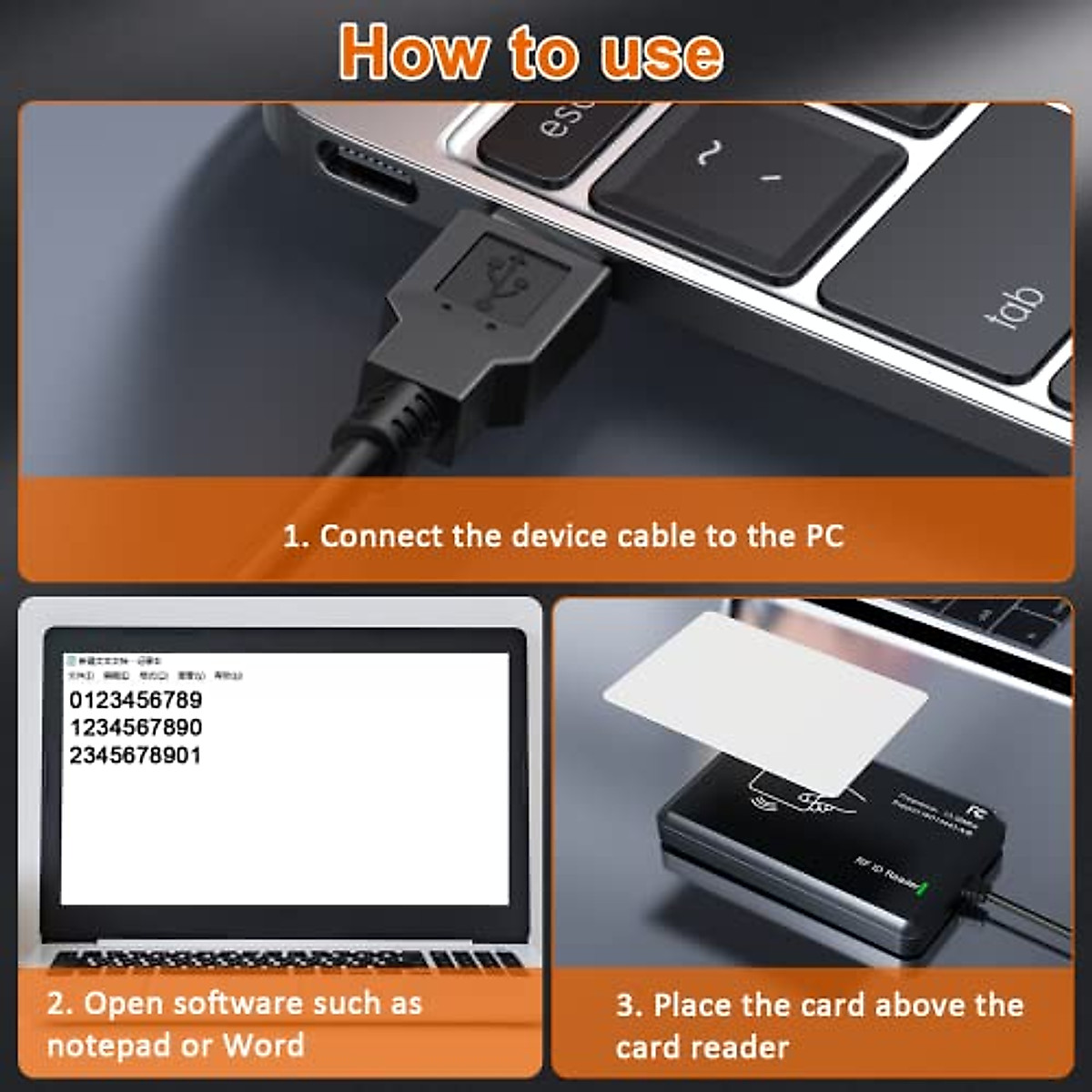Alacrity ID RFID Card Reader Writer 13.56Mhz Reader USB Read 1326 Family Proximity Cards & EM4100 ID Card Access Control System Home Again Microchip Scanner (USB Port)