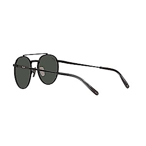 Ray-Ban RB8237 Round II Titanium Sunglasses, Black/Polarized Dark Grey, 50 mm