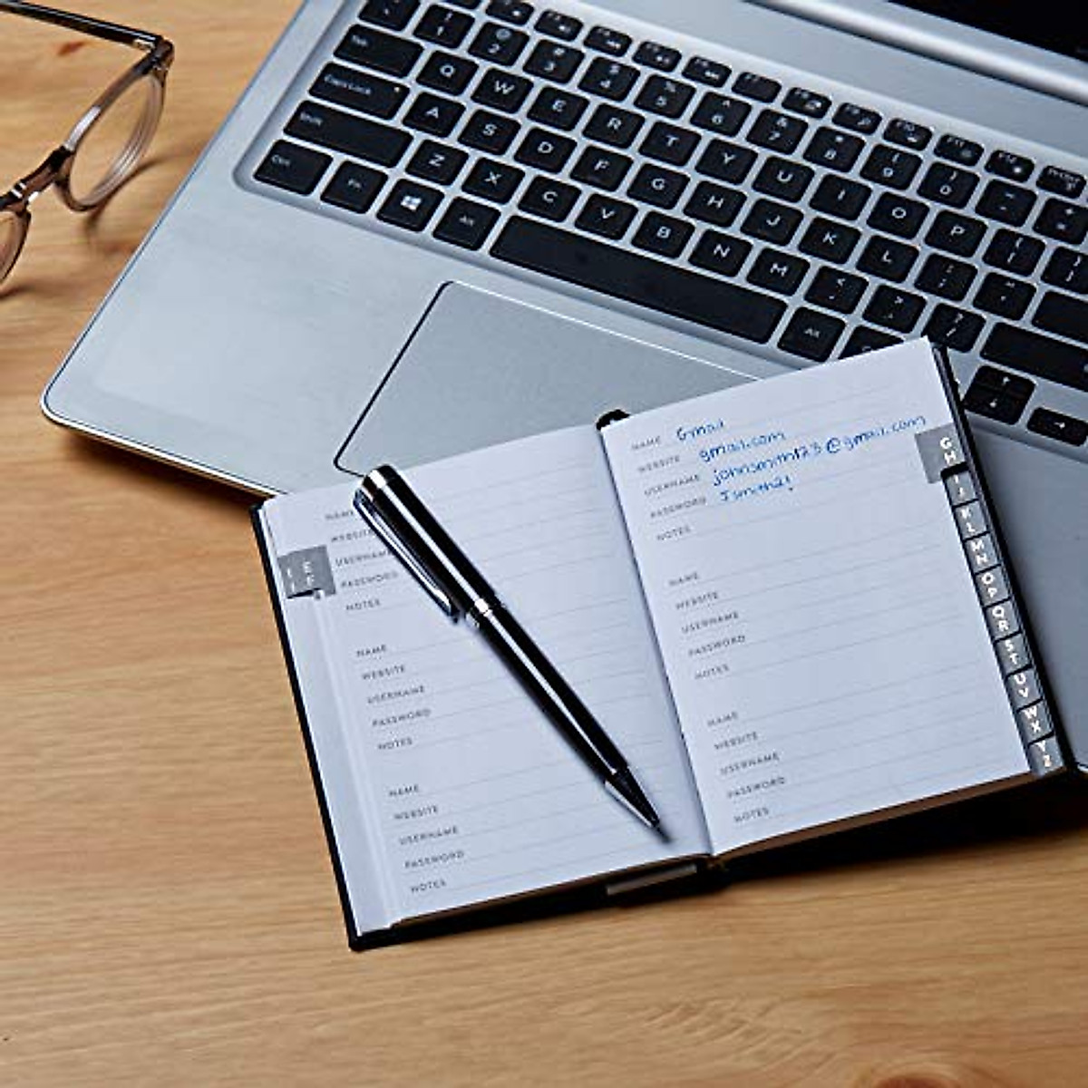Eccolo Password Keeper Book with Alphabetical Tabs, Discrete Computer and Website Login Password Book and Organizer, Hardcover Pocket Size Journal Notebook for Everyday Use (Black, 5.75x4 inches)