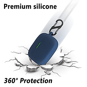 Geiomoo Silicone Case Compatible with Sony LinkBuds S, Protective Cover with Carabiner (Navy Blue)