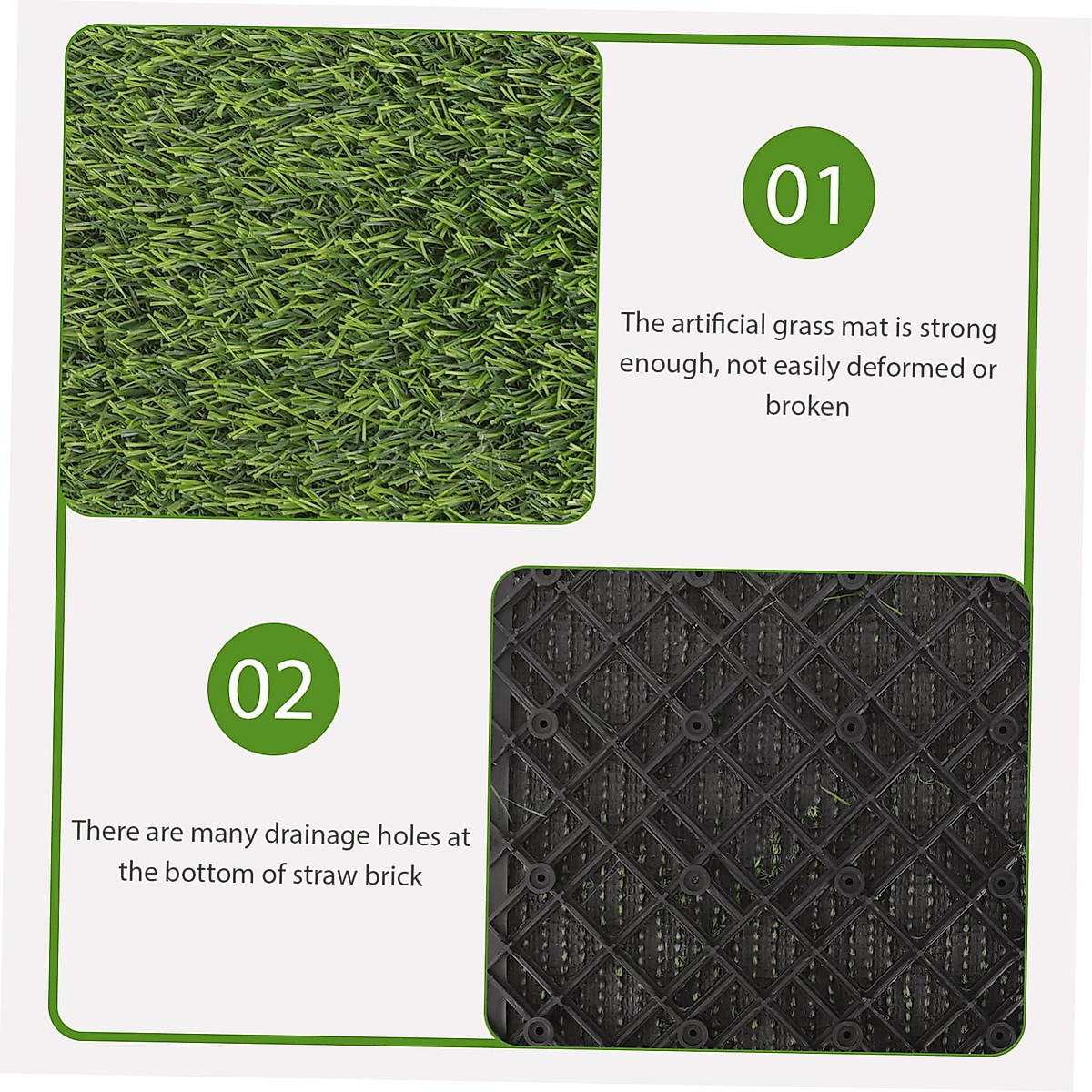 Happyyami 3pcs Artificial Grass Mat Imitation Grass Realistic Grass Rug Artificial Grass Squares Faux Decor Fake Lawn Grass Artificial Turf Faux Rug Fake Grass Cushion Pp Outdoor Lawn Bricks