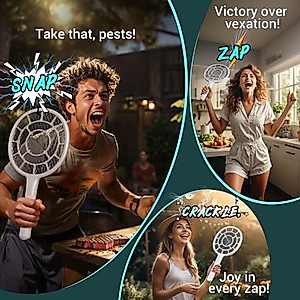 YsChois®, Electric Fly Swatter Racket - Bug Zapper Racket with Powerful Grid - Easy to Use, Lightweight - Indoor & Outdoor Use - Empirical Use Tips (Included) - AA Battery Required (Not Included)