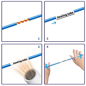 Topcolor 3-Pack Compatible Label Tape Replacement for Dymo 18053 18055 18057 Rhino Industrial Heat Shrink Tubes 3/8" 1/2" 3/4" Black on White Labels for Rhino 4200 5000 5200 6000 Laber Makers