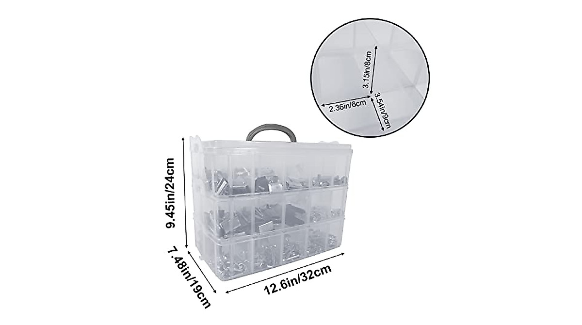 Lukar 3-Tier Stackable Storage Organizer with 30 Adjustable Compartments